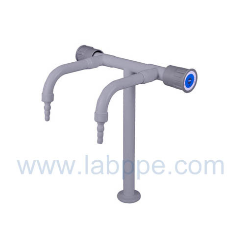 SHA22N-Double Outlet/Way Lab Tap,brass,360 Swing,white optional